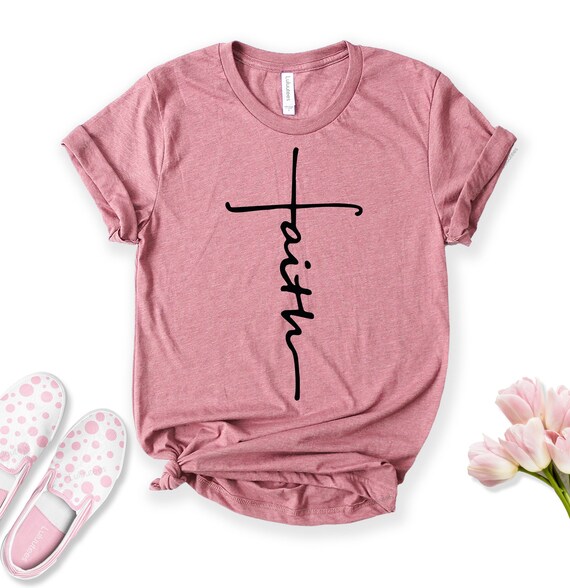 Faith Shirt Faith Cross T Shirt Christian Shirt Vertical Etsy