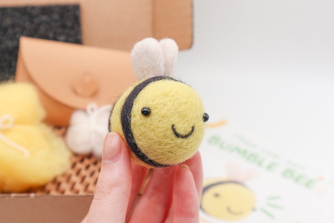 DIY Kit Woolly Bumble Bee Needle Felting - Beginners Craft Kit High ...