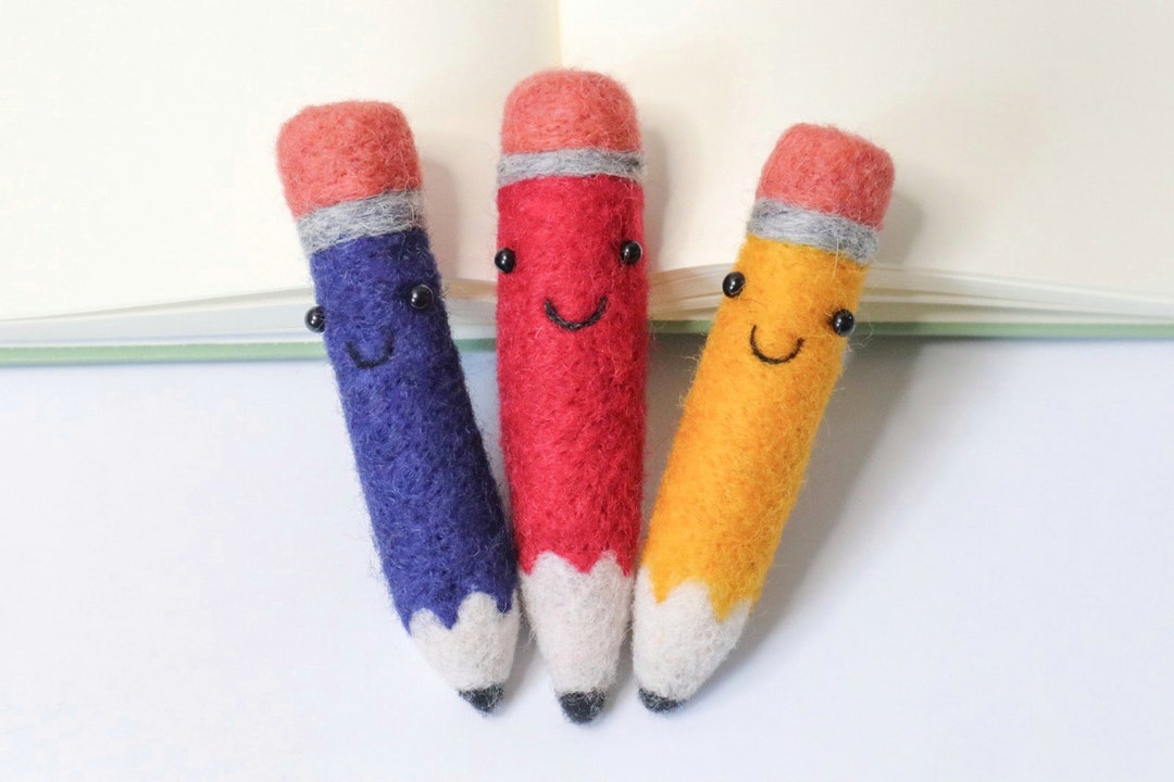 Woolly Pencil - Needle Felted Handmade Decoration Teacher Gift - Etsy