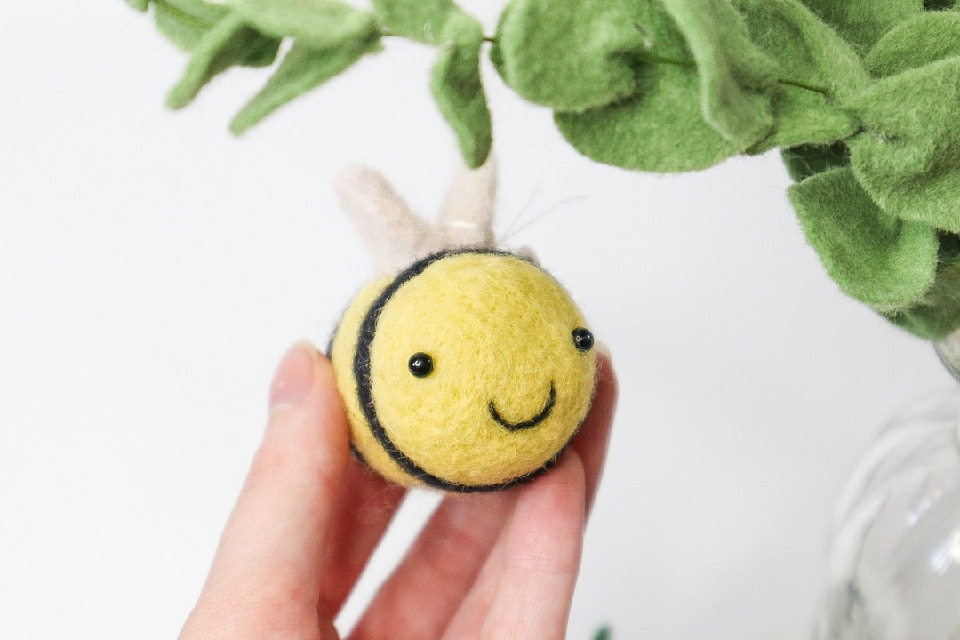 Woolly Bumble Bee - Needle Felted Handmade Decoration - Etsy