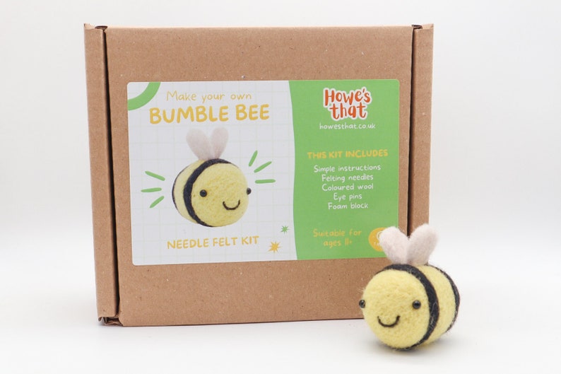 DIY Kit Woolly Bumble Bee Needle Felting - Beginners Craft Kit High ...