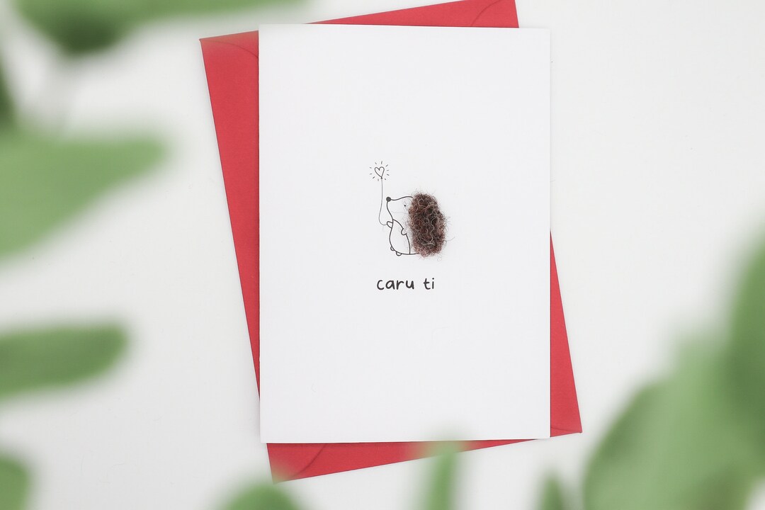 Caru Ti Woolly Greeting Card - A6 I Love You Welsh Language Recycled ...
