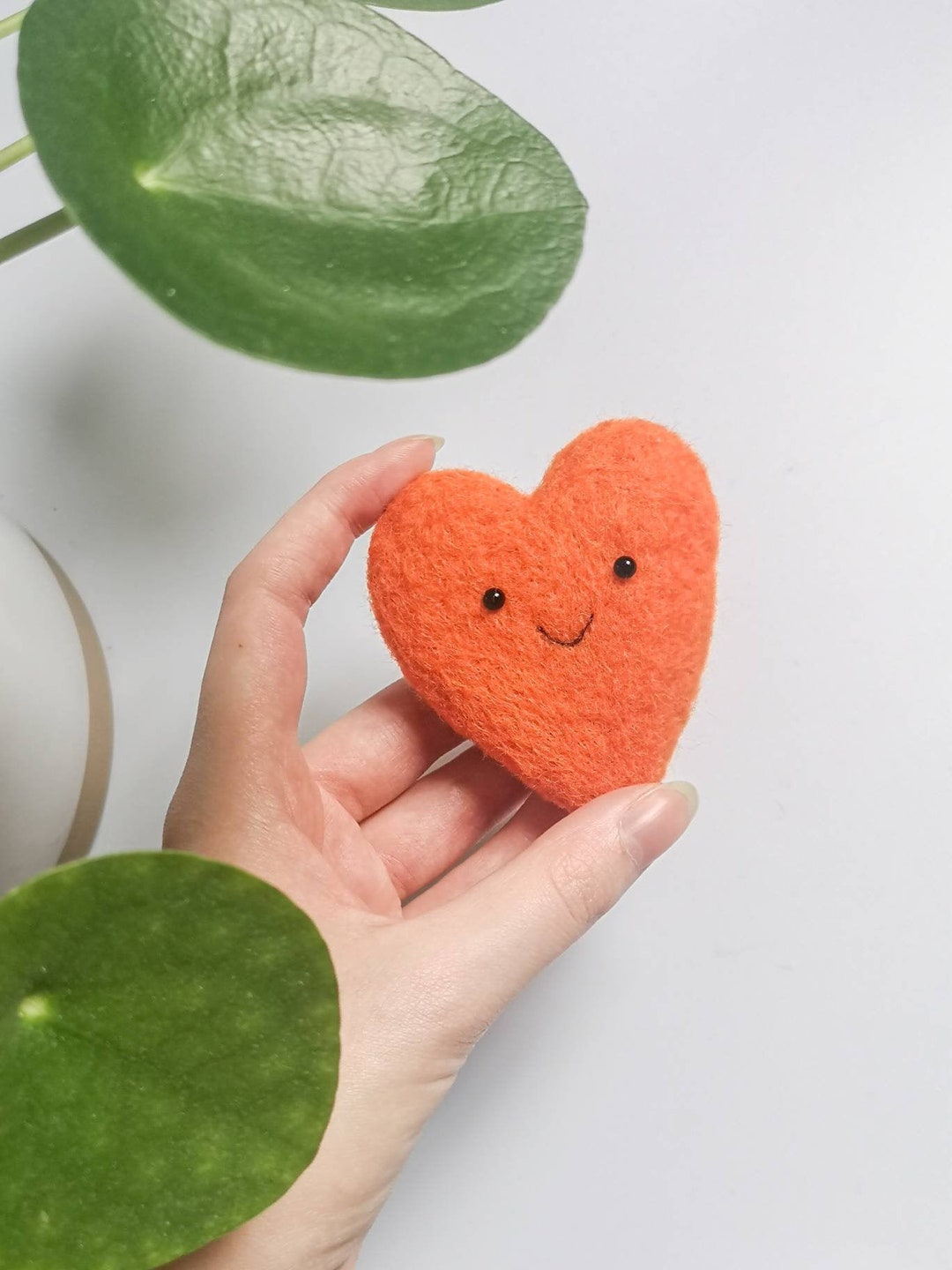 Smiling Sweetheart - Needle Felted Handmade Smile Heart Hanging ...