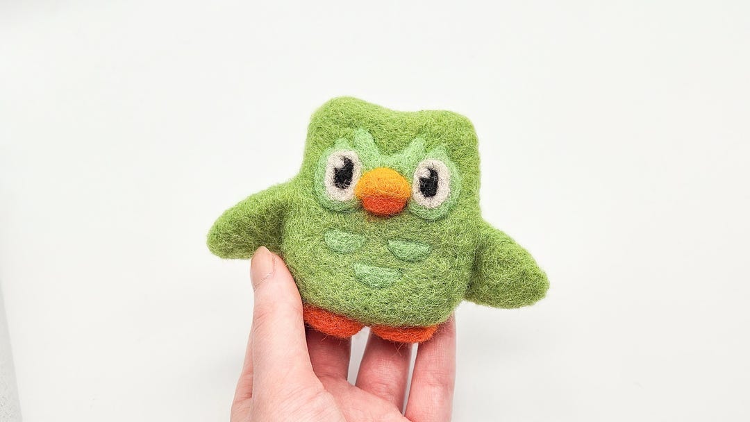 Woolly Duo - Owl Duolingo Needle Felted Handmade Decoration - Etsy