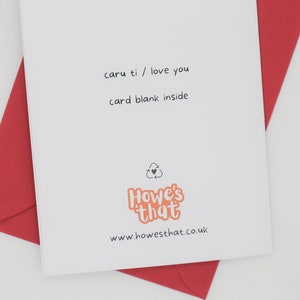 Caru Ti Woolly Greeting Card - A6 I Love You Welsh Language Recycled ...