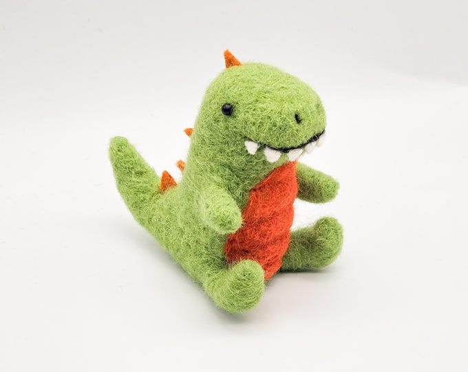 Woolly T-rex - Dinosaur Dino Needle Felted Handmade Decoration - Etsy