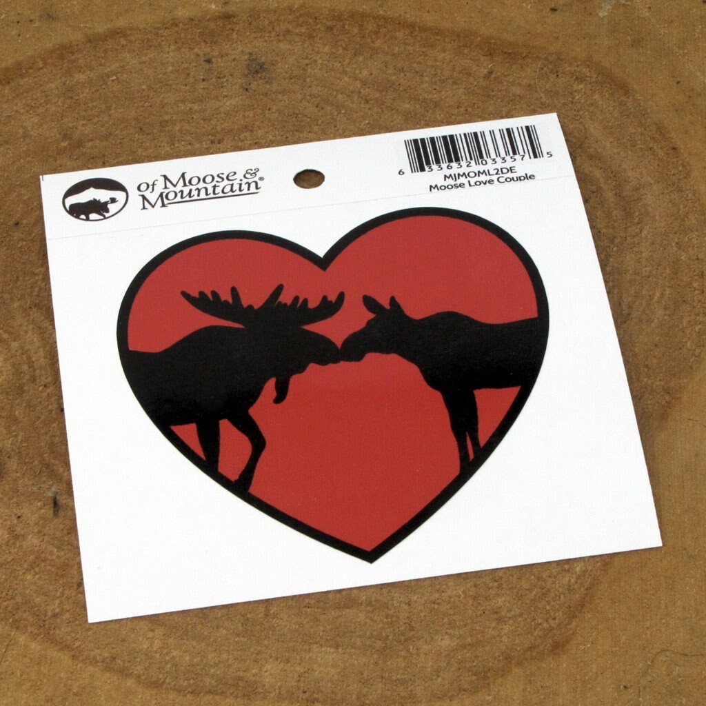 Moose Love Heart Couple Sticker/decal - Etsy