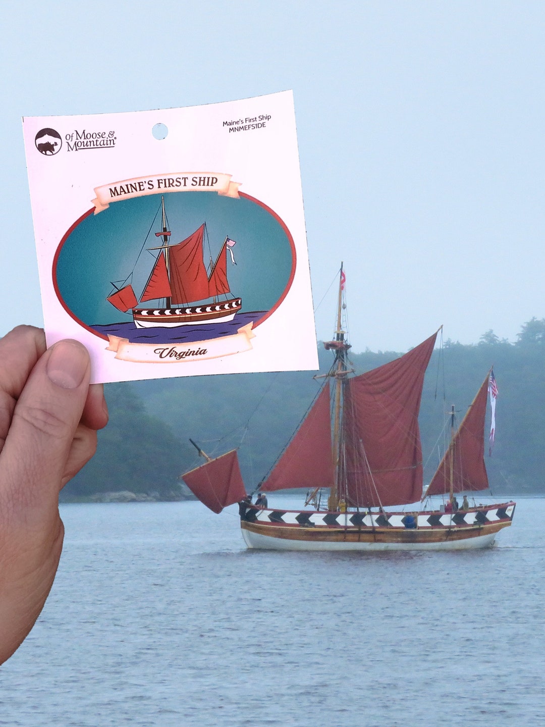 Maine's First Ship Virginia Bath Maine Sticker/decal - Etsy