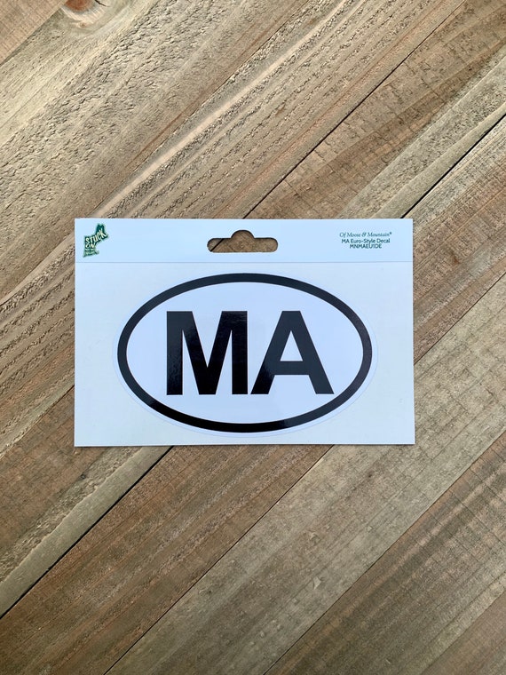 Massachusetts MA Simple Black and White State Abbreviation | Etsy