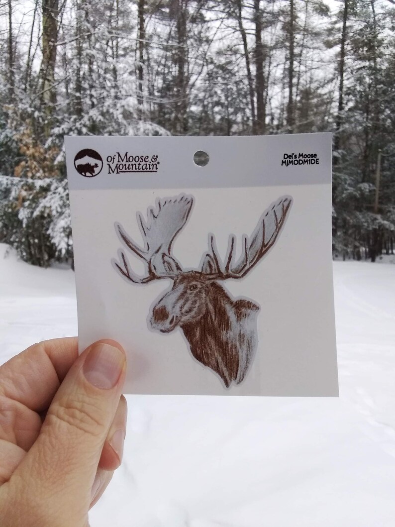 Moose Head Sketch Drawing Sticker/decal - Etsy