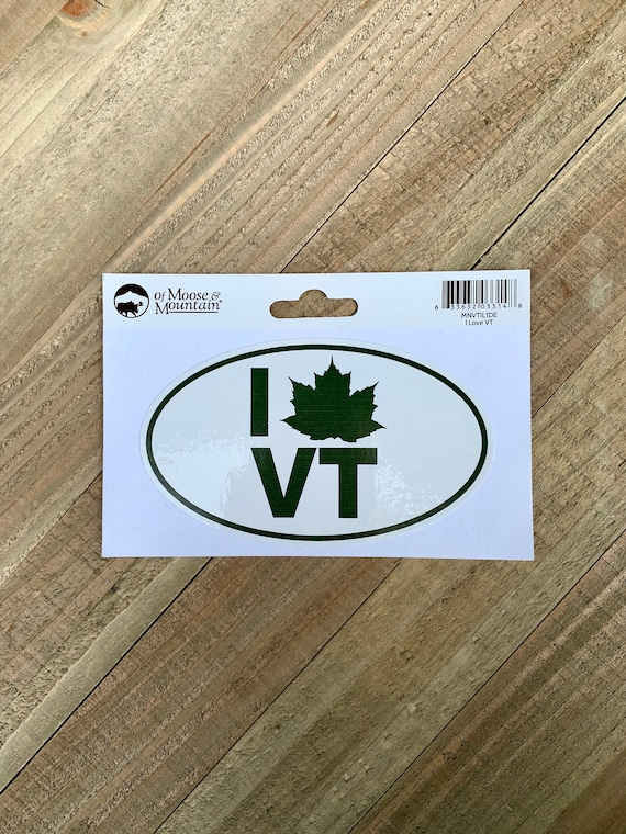 I Love Vermont VT Maple Leaf Sticker/decal - Etsy