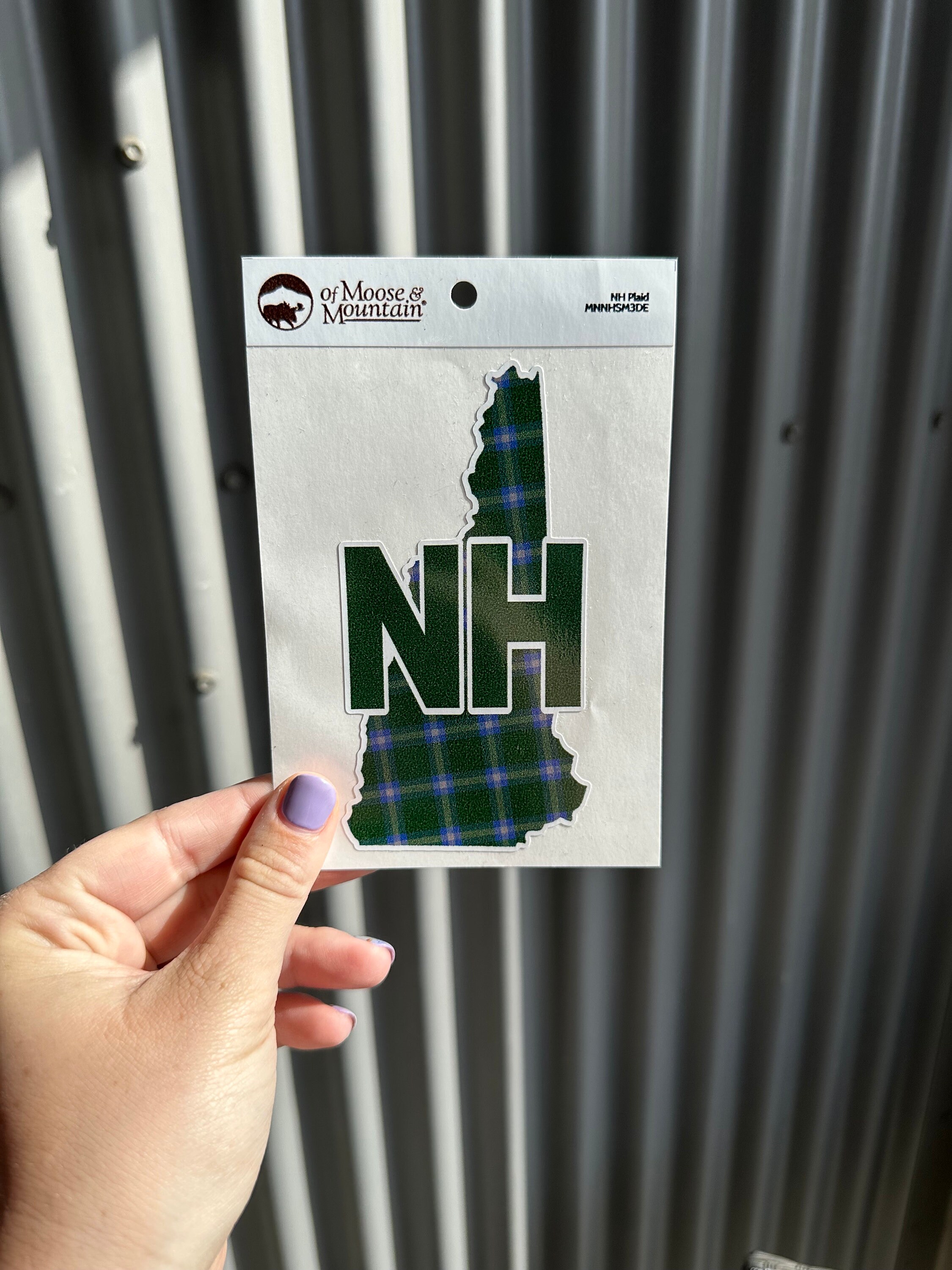 NH State Map Green and Blue Plaid Sticker/decal - Etsy