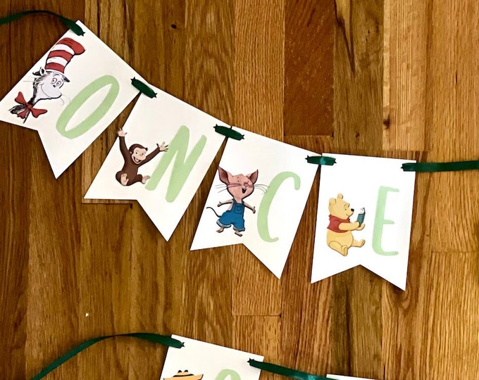 Once Upon a Baby Banner, Storybook Baby Shower Banner, Famous Storybook ...