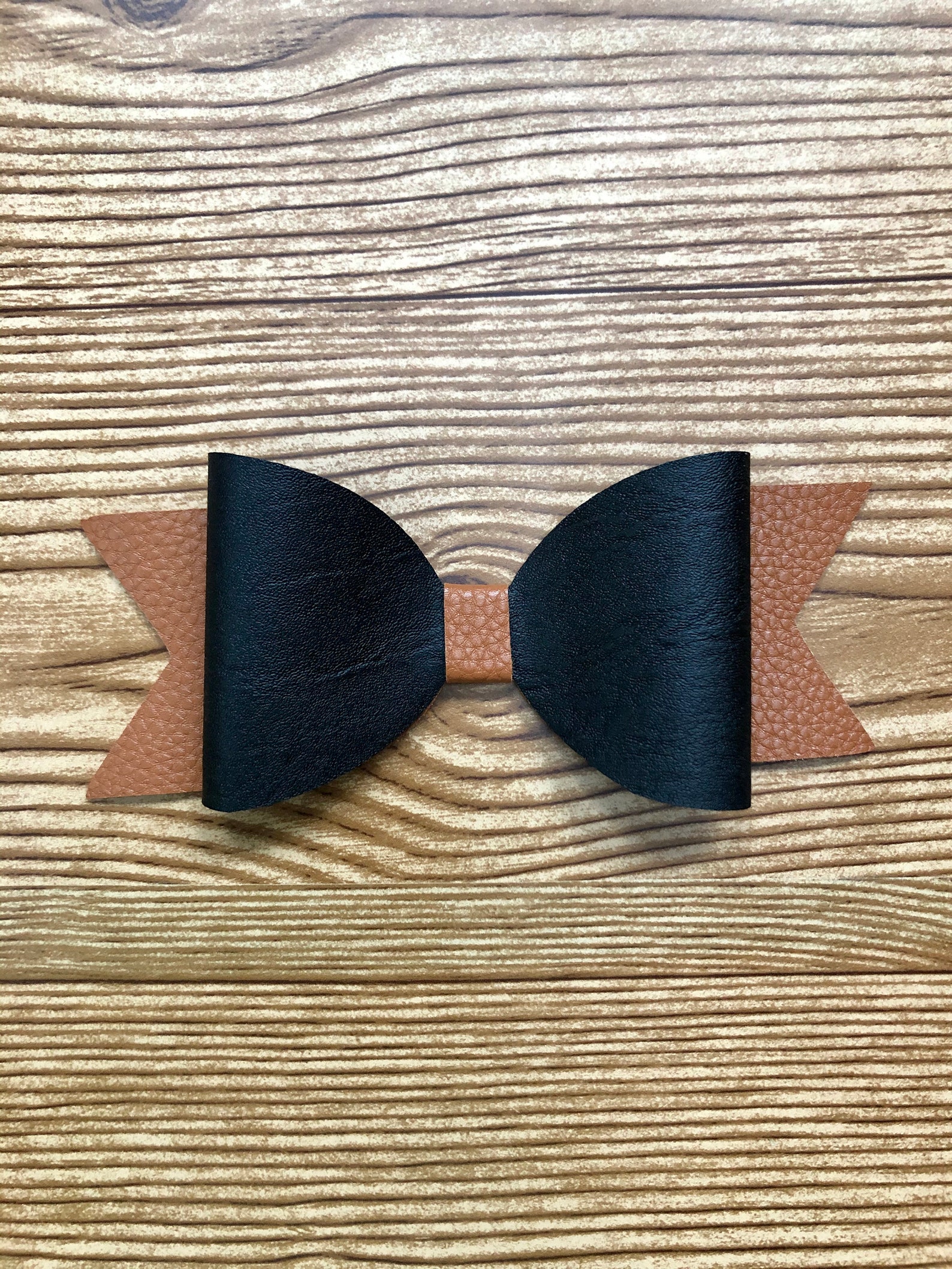 6" Neutral and Leopard Print Faux Leather Bow Hair Clips - Hair Clips ...