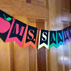 Rainbow Teacher Banner - Personalized Classroom Banner With Specials ...