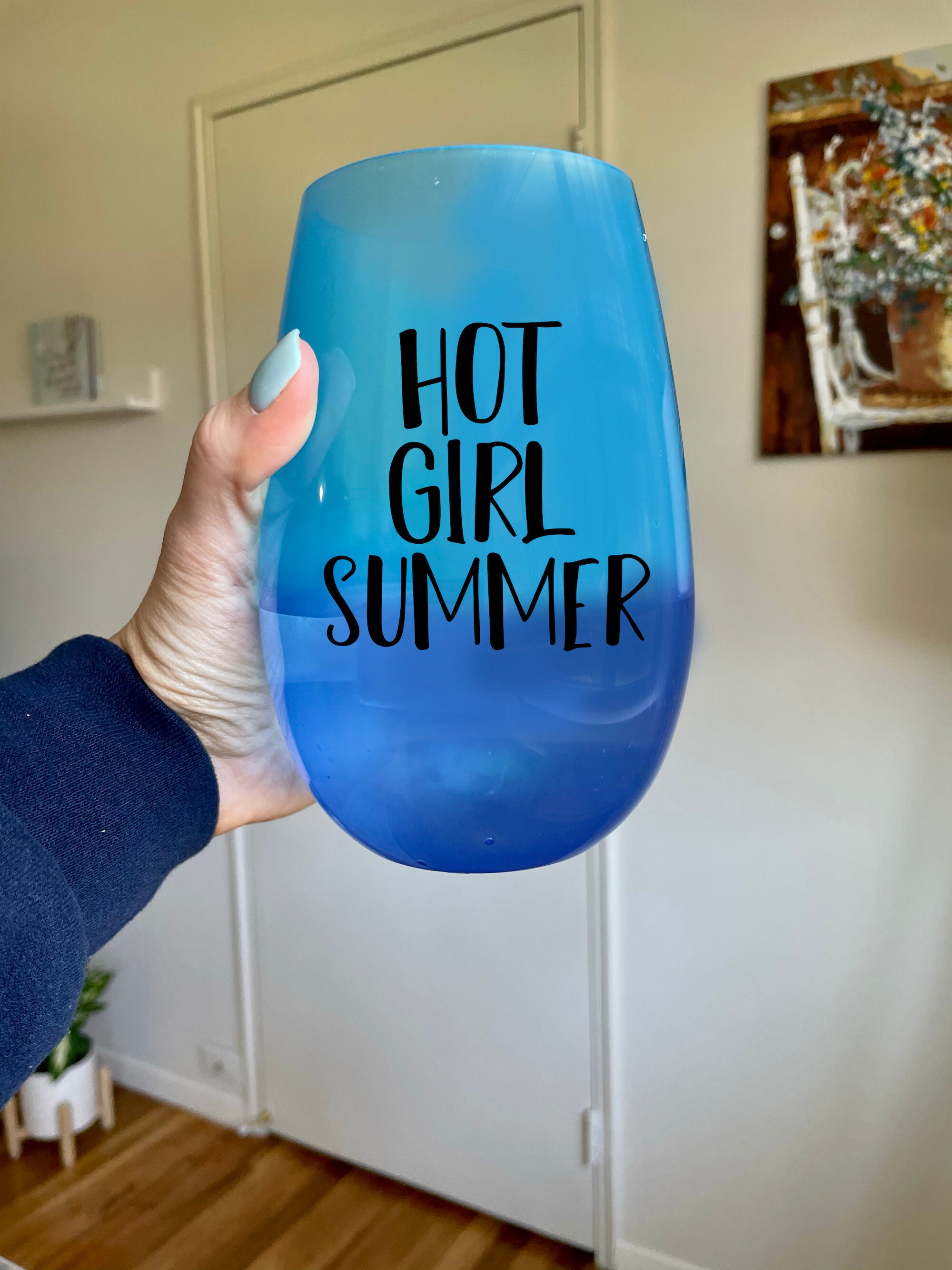 Hot Girl Summer Color Changing Wine Glass Blue Pink Purple | Etsy