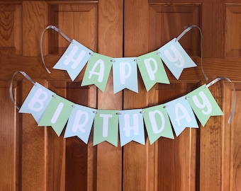 Blue and Green Birthday Banner - Etsy
