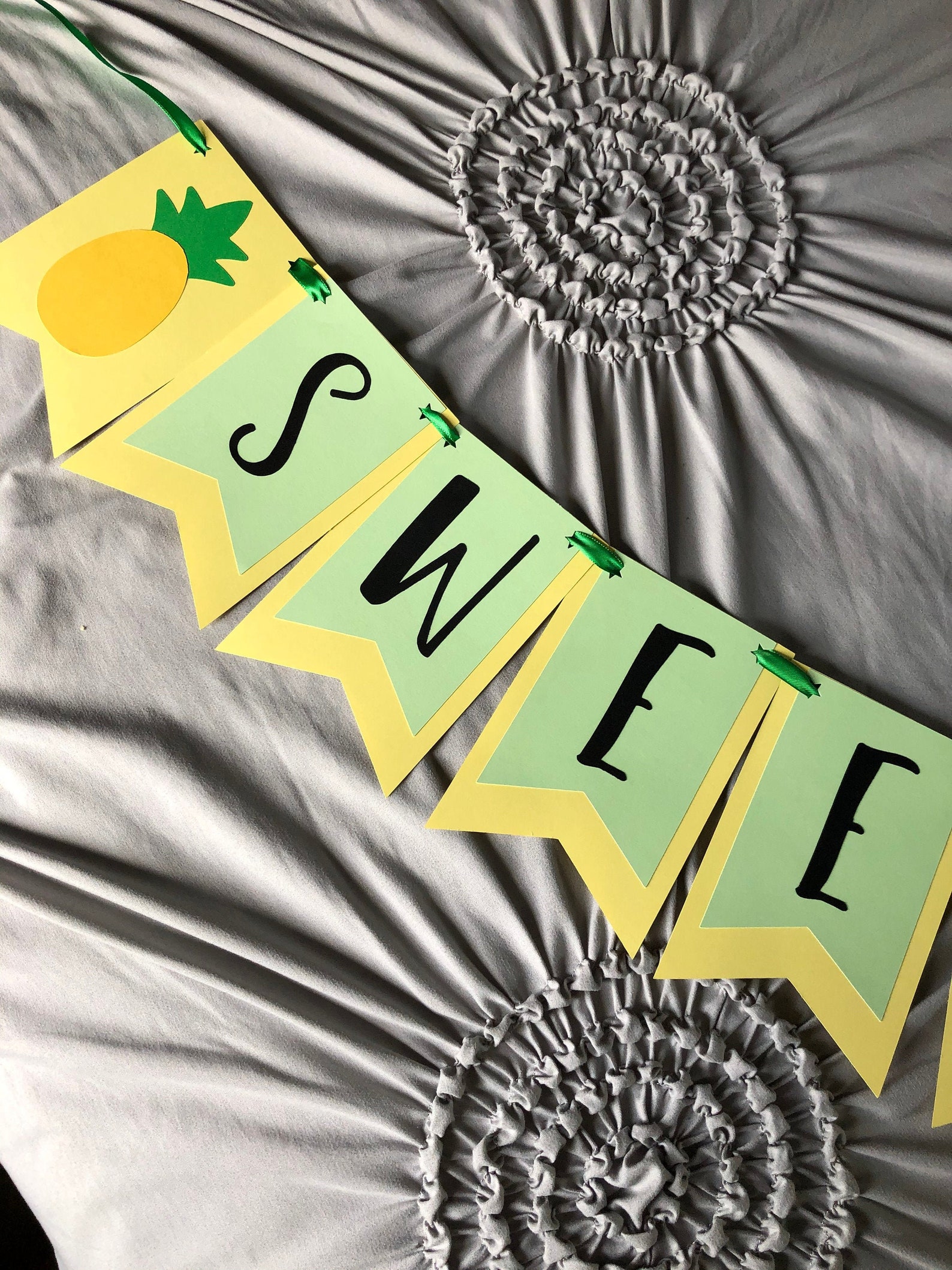 Summer Pineapple Banner Pale Green and Yellow Sweet Summer - Etsy