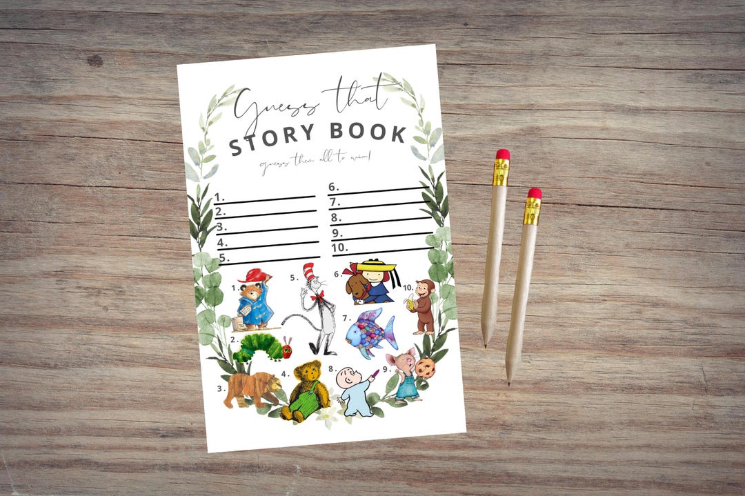 Guess the Storybook Character Game Digital Download - Baby Shower Game ...