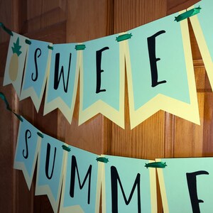 Summer Pineapple Banner - Pale Green and Yellow Sweet Summer Banner ...