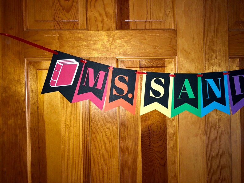 Rainbow Teacher Banner - Personalized Classroom Banner With Specials ...