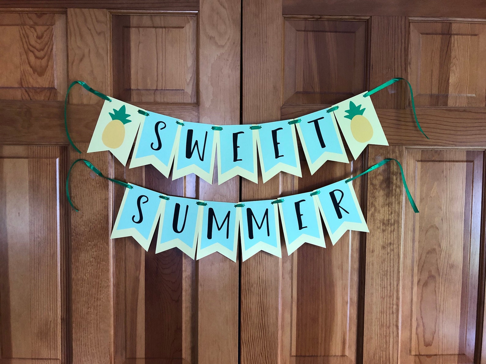 Summer Pineapple Banner Pale Green and Yellow Sweet Summer | Etsy