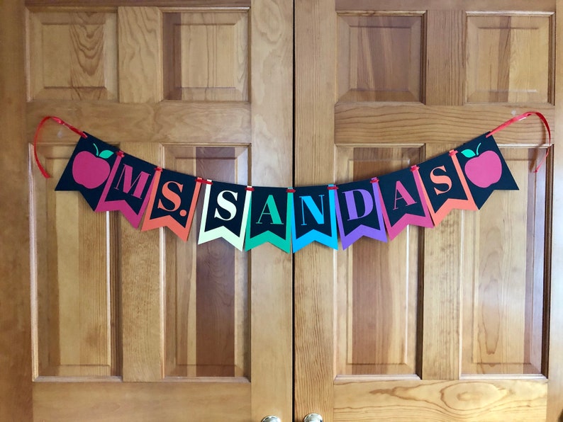 Rainbow Teacher Banner - Personalized Classroom Banner With Specials ...