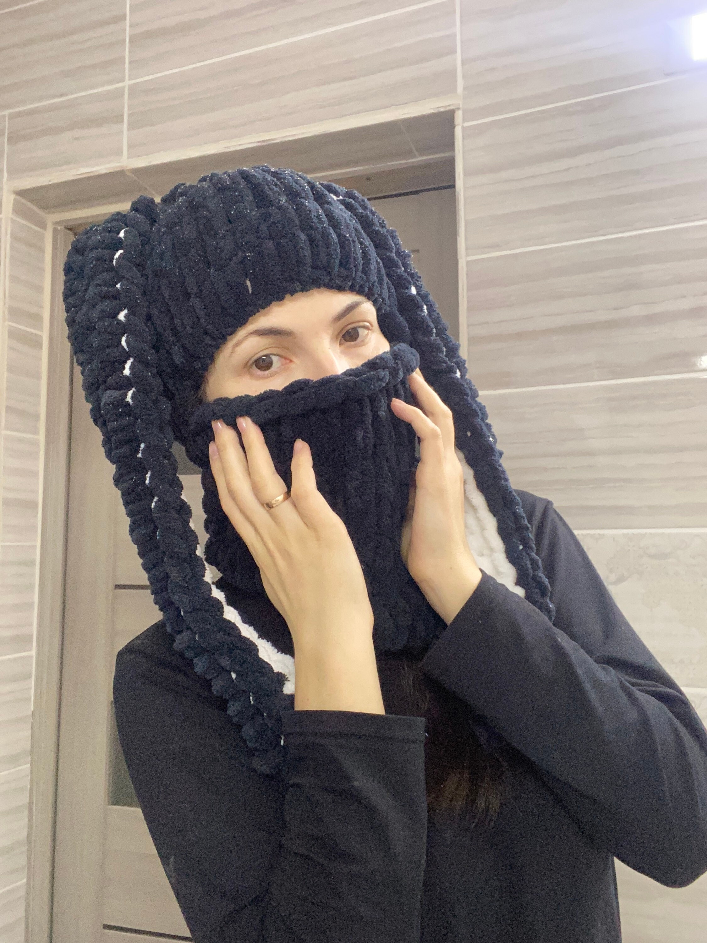 Balaclava Knitted, Warm Original Hand Knitted Winter Hat Balaclava, Hat ...
