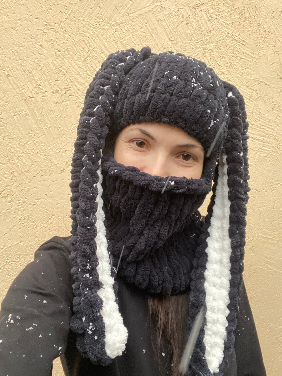 Balaclava Knitted, Warm Original Hand Knitted Winter Hat Balaclava, Hat ...