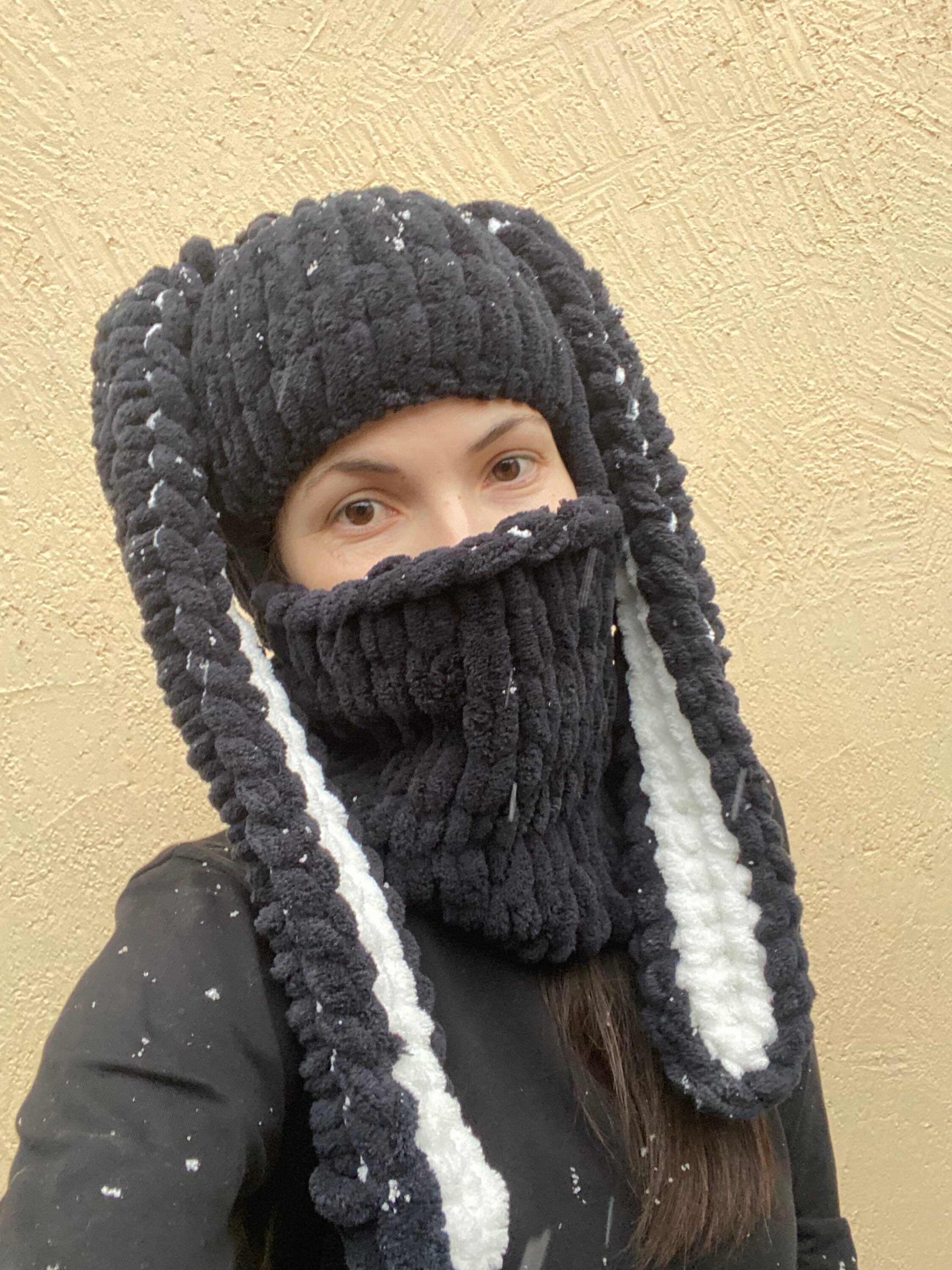 Balaclava Knitted, Warm Original Hand Knitted Winter Hat Balaclava, Hat ...