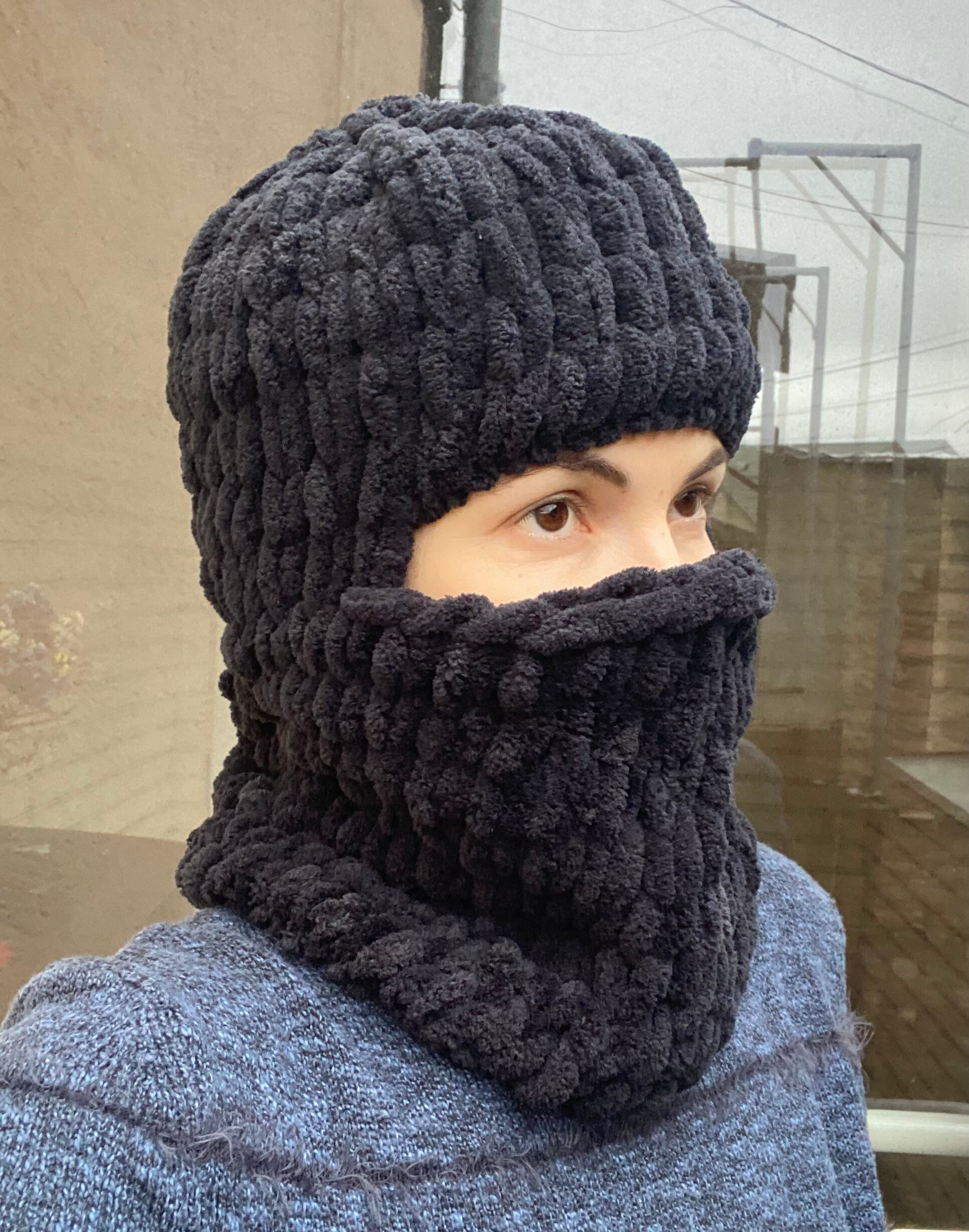 Balaclava Knitted,warm Original Hand Knitted Winter Hat Balaclava, Cap ...