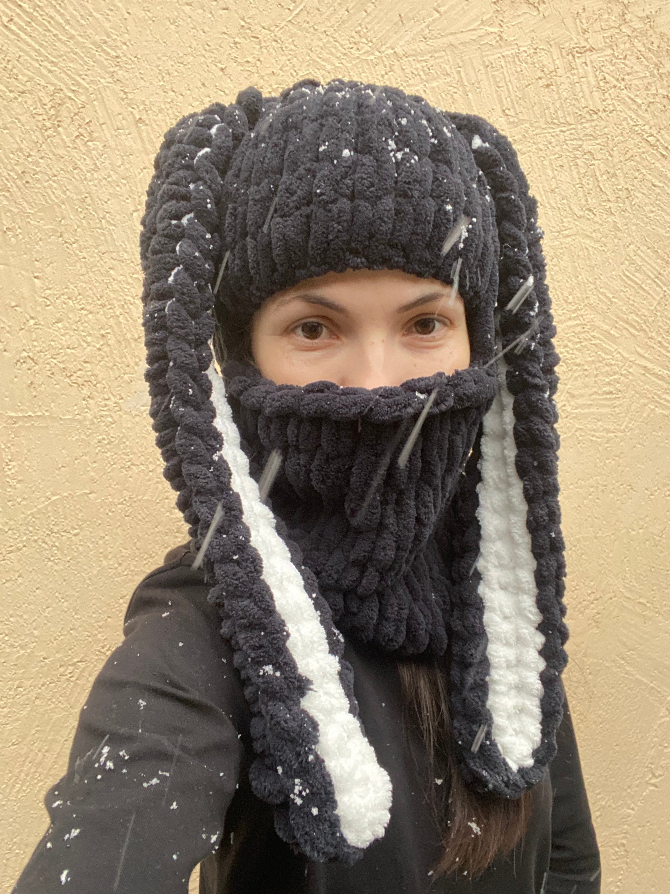 Balaclava Knitted, Warm Original Hand Knitted Winter Hat Balaclava, Hat ...