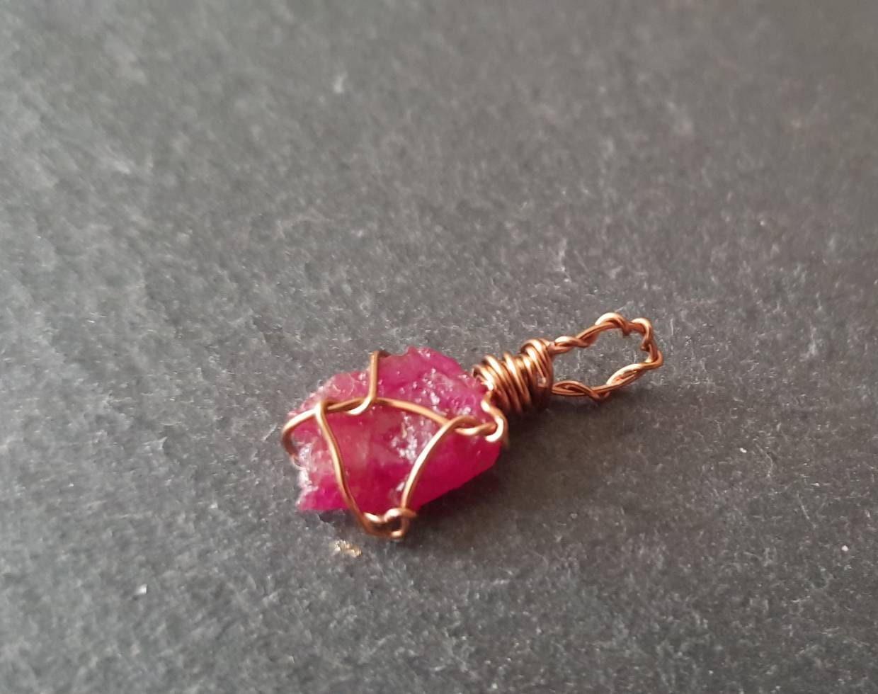 Red Ruby Pendant / Natural Rough Ruby Charm / Crystal Pendant - Etsy UK