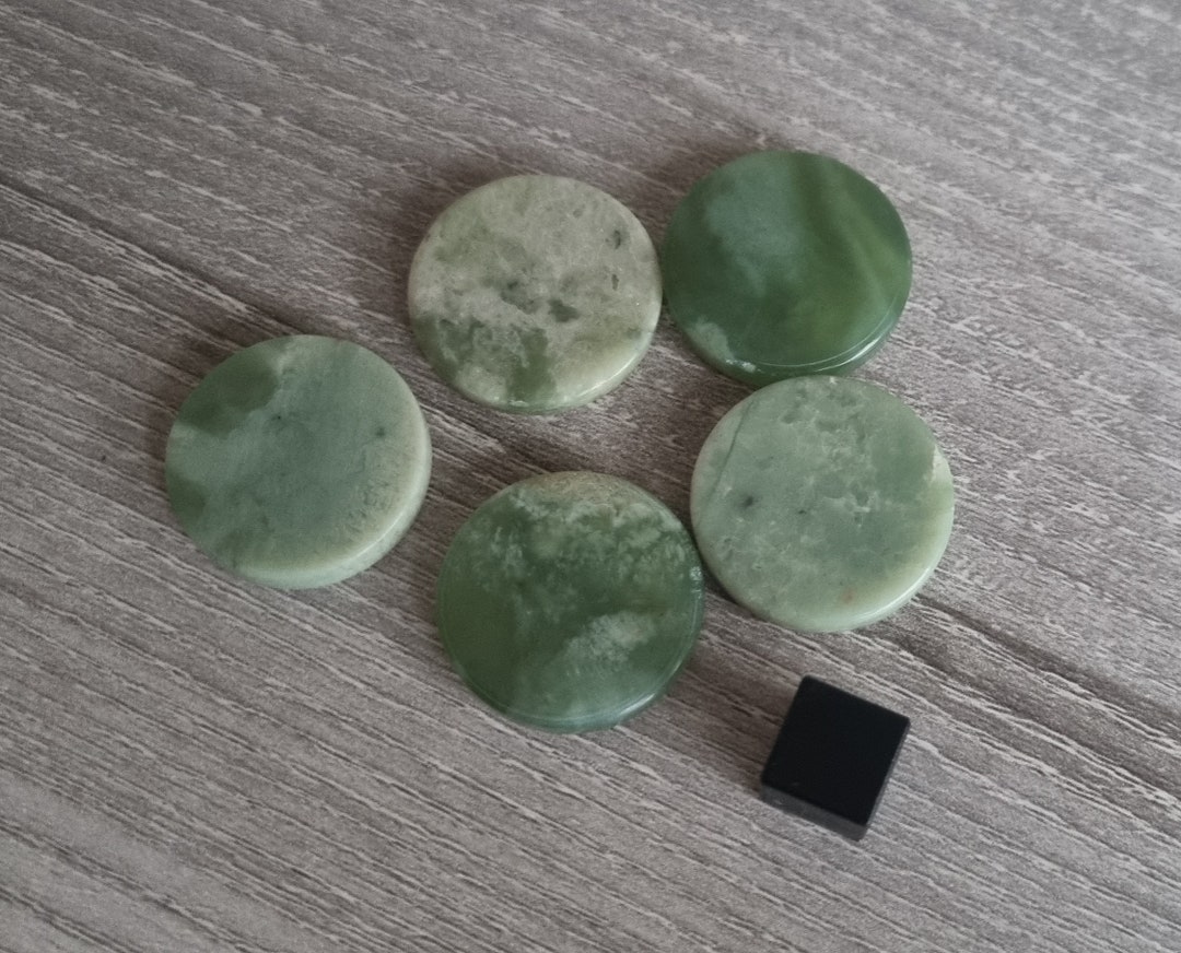New Jade Crystal Disc / Natural New Jade Gemstone Disc Circle / 1 X New ...