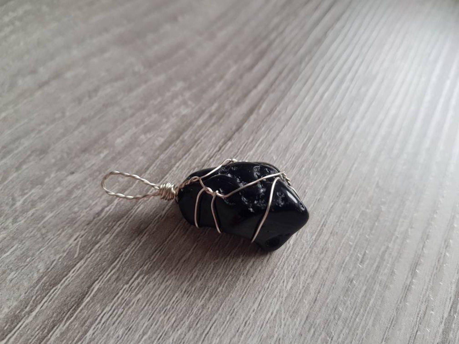 Natural Tumbled Tektite Necklace / Tumbled Tektite Pendant / Meteorite ...