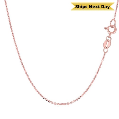 14K Solid Rose Gold Box Chain Necklace 16 17 - Etsy
