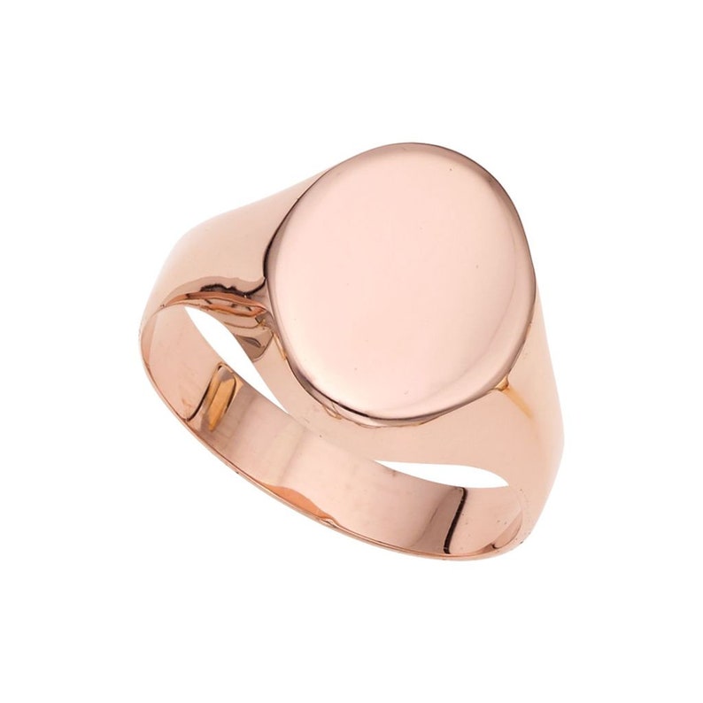 14K Rose Gold Engraved Signet Ring / Monogram Ring / Handmade - Etsy