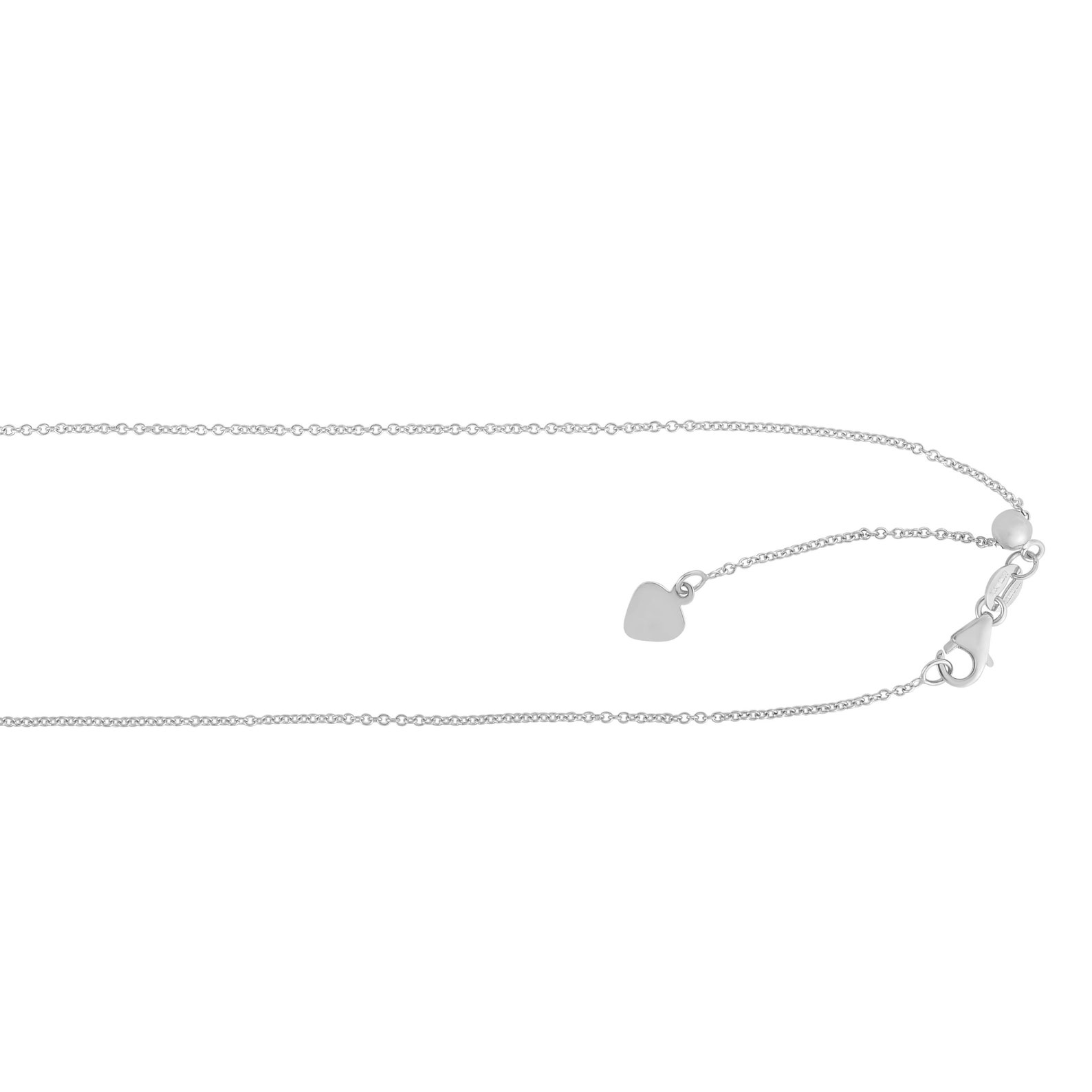 14K Solid White Gold Cable Link Chain / Necklace 0.9mm Thin - Etsy