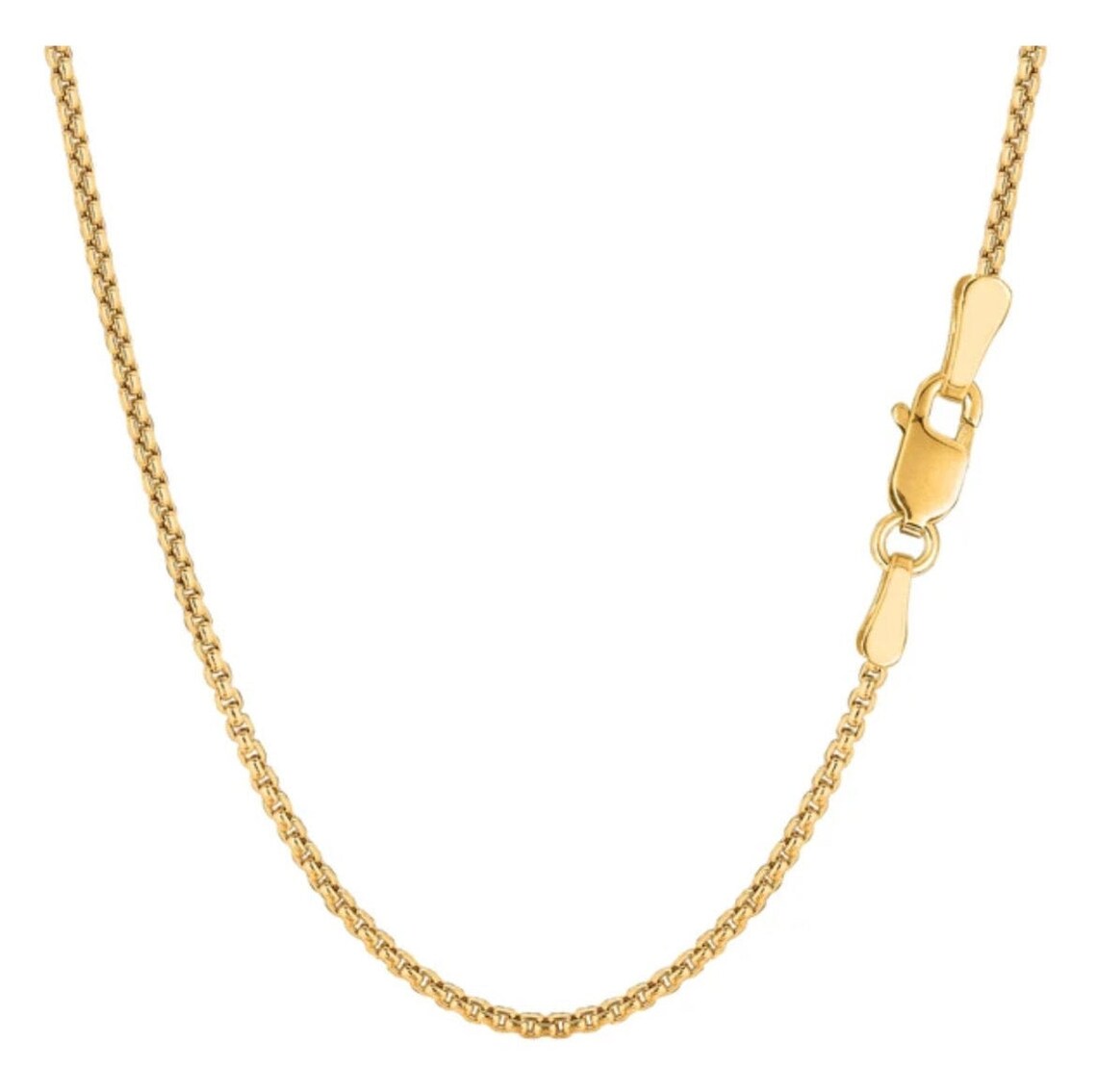 14K Solid Gold Box Chain Yellow or White Gold Round Box - Etsy