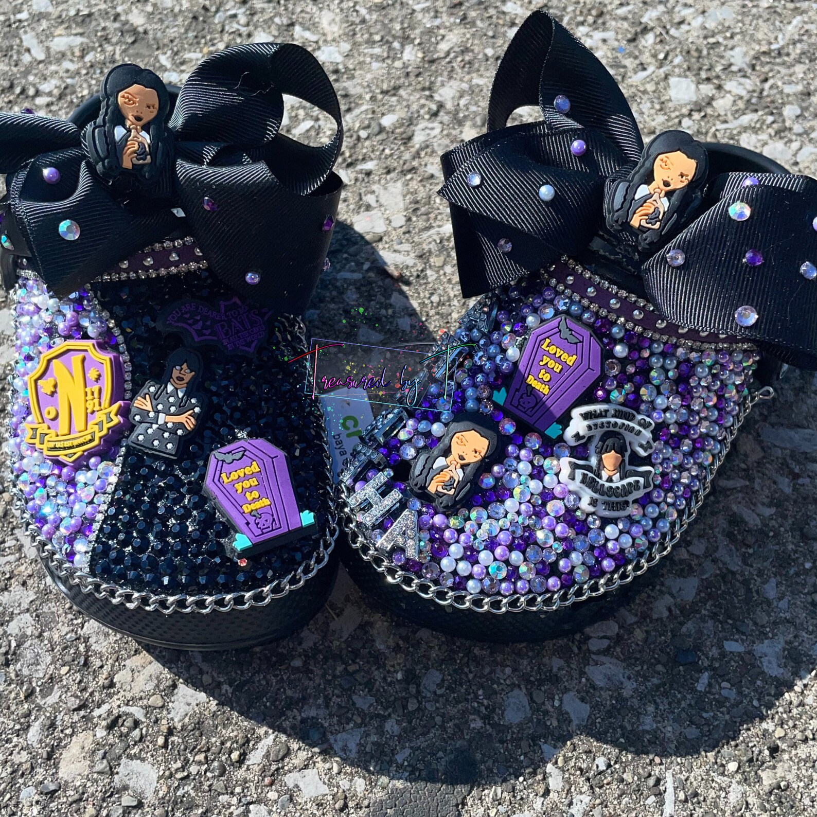 Wednesday Themed Bling Crocs - Etsy