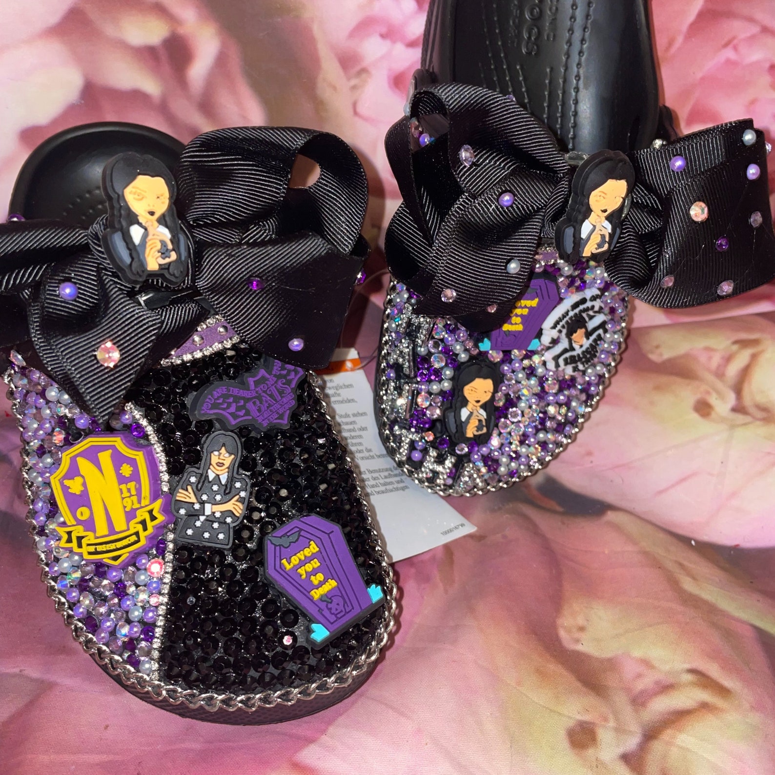 Wednesday Themed Bling Crocs - Etsy