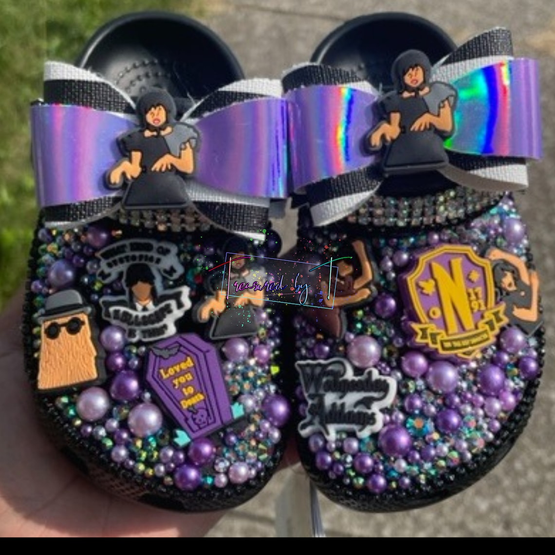 Wednesday Themed Bling Crocs - Etsy