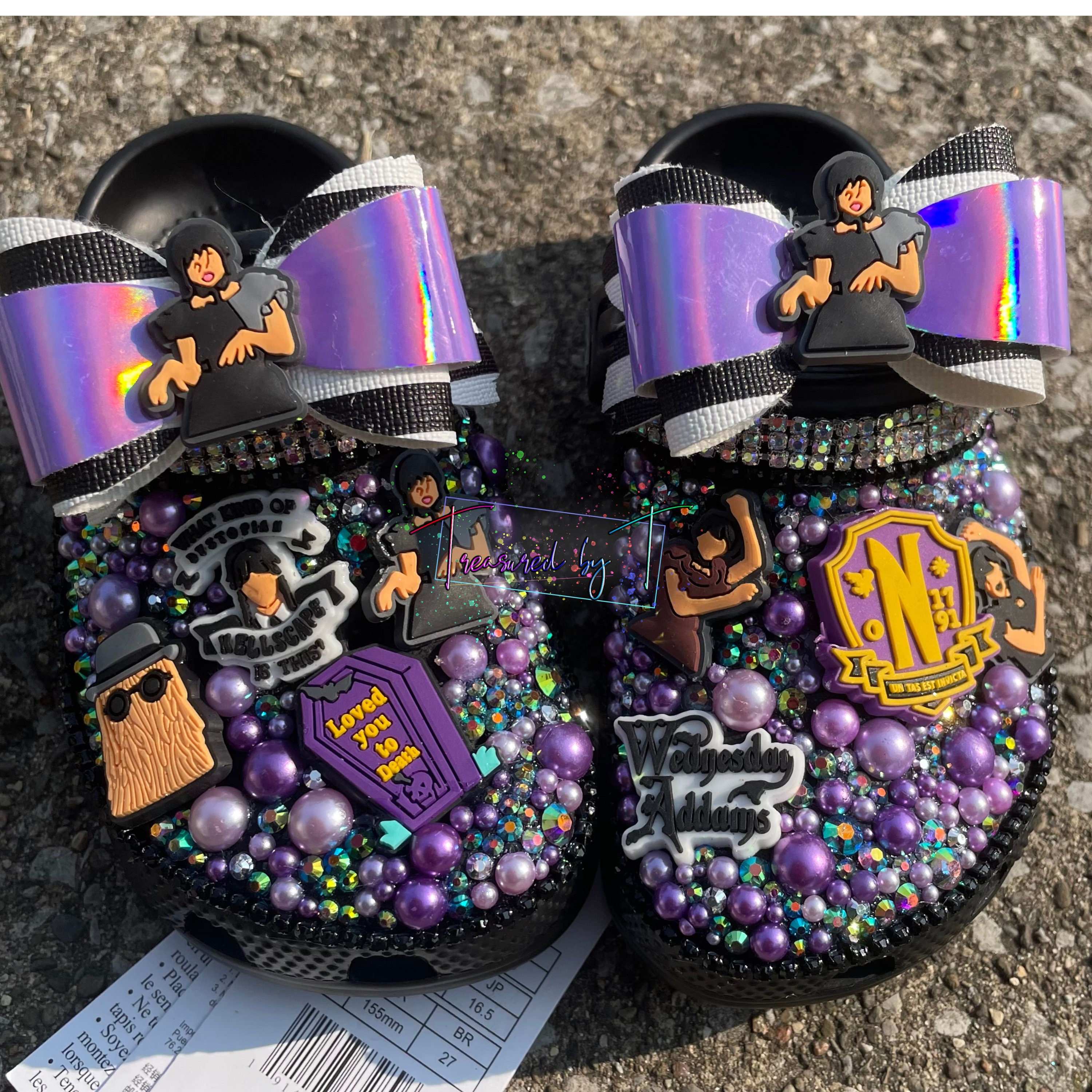 Wednesday Themed Bling Crocs - Etsy