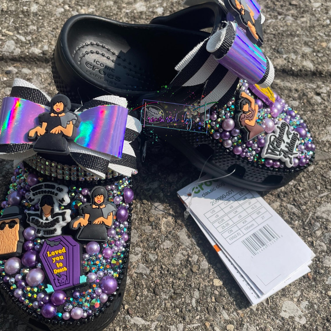 Wednesday Themed Bling Crocs - Etsy