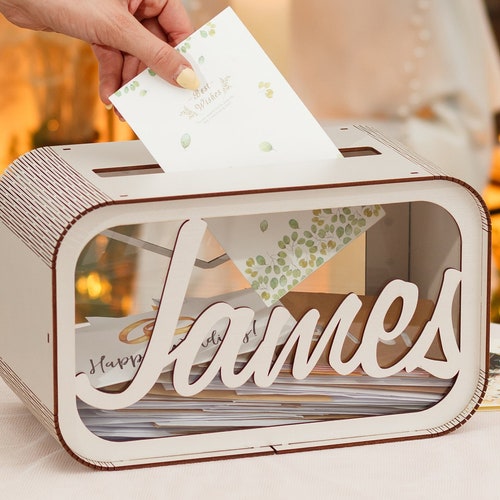 Wedding Card Box Personalized Keepsake Box Wooden Envelope - Etsy