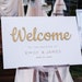 Wedding Welcome Sign Stand, Rustic Wood Display Easel, Portable Large ...