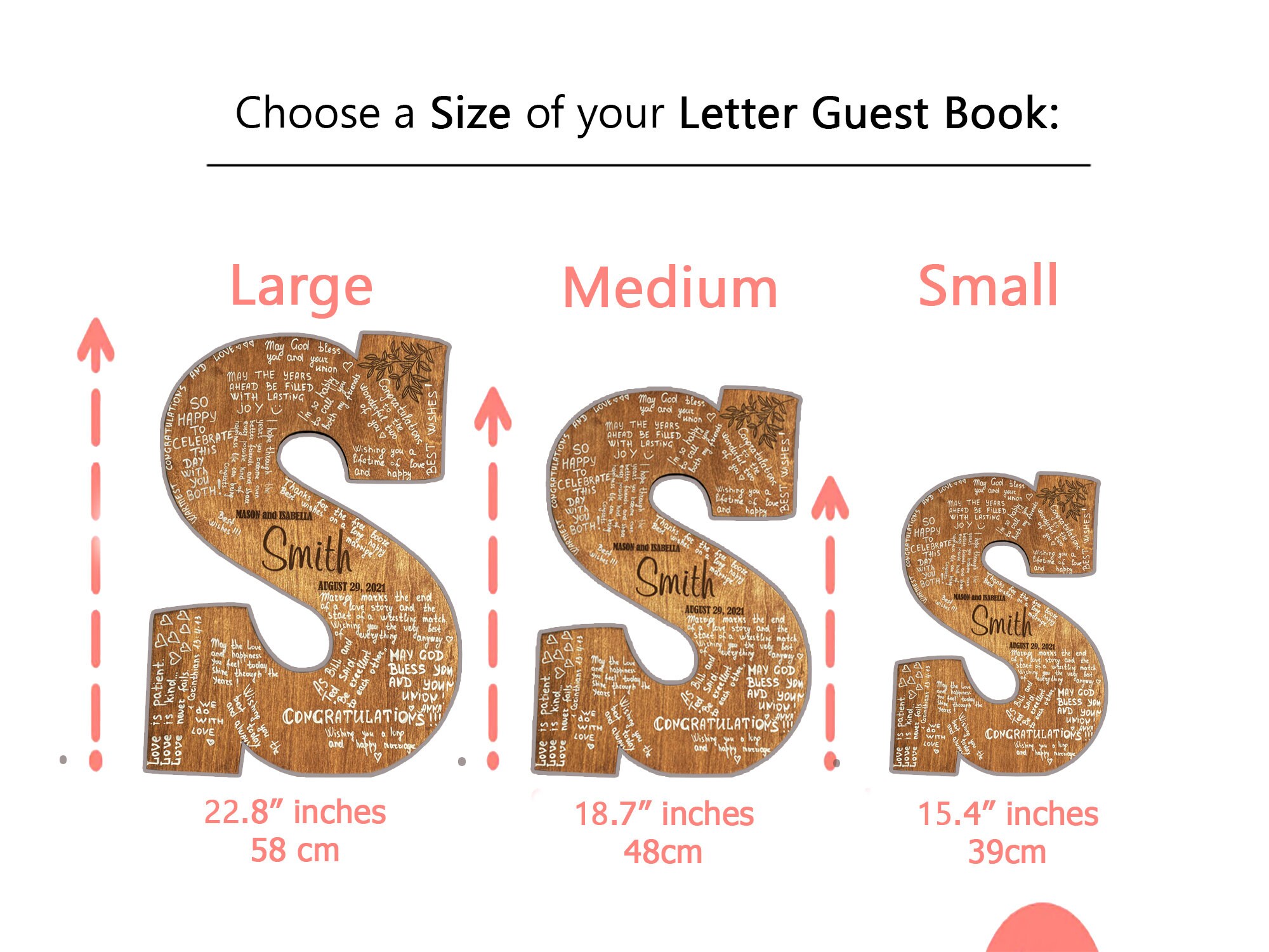Monogram Wedding Guest Book Letter Sign, Wedding Guest Book ...