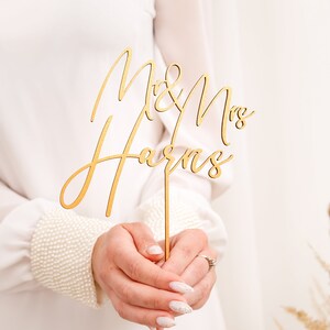 Gold Wedding Cake Topper, Cake Topper Wedding, Personalized Cake Topper ...