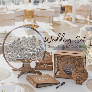 Wedding Card Box, Family Tree Card Box With Slot for Wedding, Rustic ...