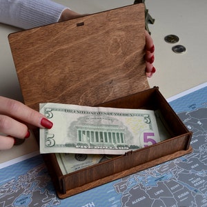 Gift Box, Cash Box, Travel Fund, Money Box, Wooden Box for Banknotes ...